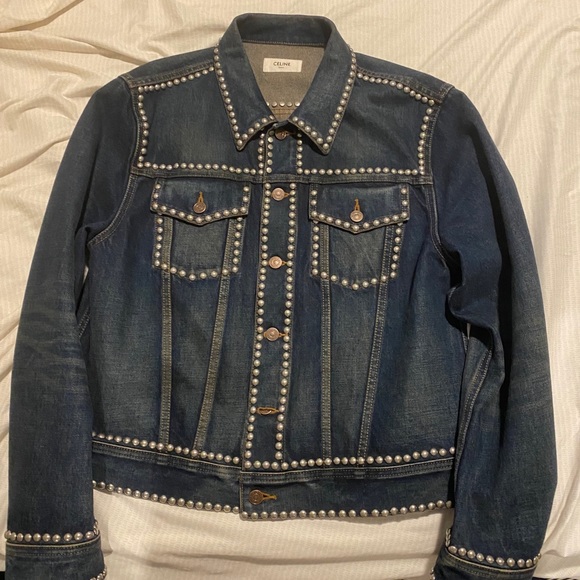 Celine | Jackets & Coats | Celine 220ss Studded Denim Jacket | Poshmark